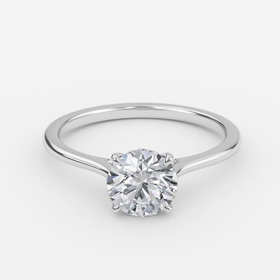Valencia Round Hidden Halo Engagement Ring – Loose Grown Diamond