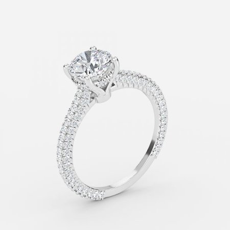 Iona Round Hidden Halo Engagement Ring – Loose Grown Diamond
