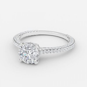 Iona Round Hidden Halo Engagement Ring – Loose Grown Diamond