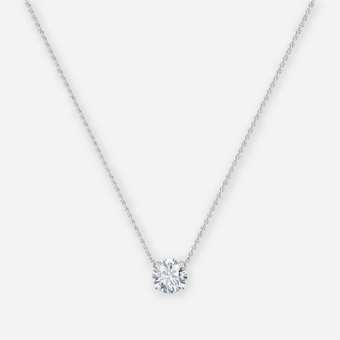 Round Lab Diamond Solitaire Pendant