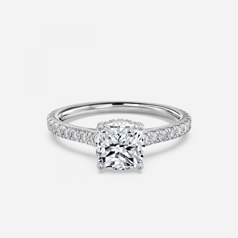 Arya Cushion Solitaire Lab Grown Diamond Engagement Ring
