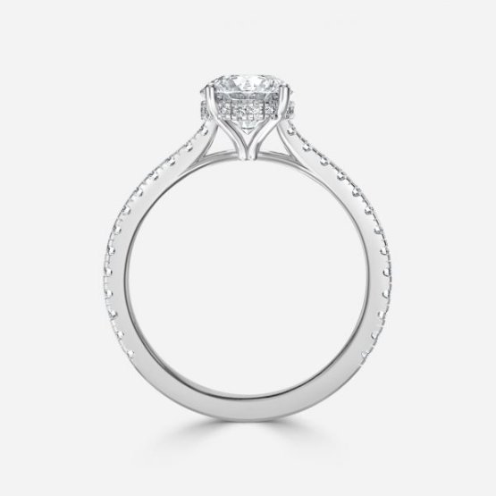 Nanami Round Hidden Halo Engagement Ring – Loose Grown Diamond