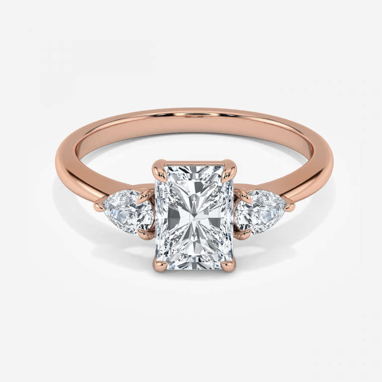 Geraldine Radiant Three Stone Engagement Ring – Loose Grown Diamond