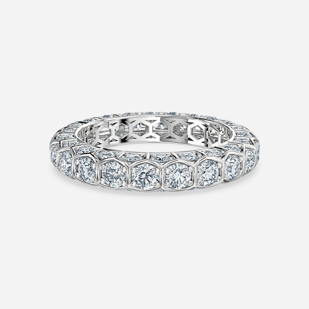 Hexa Round Diamond Eternity Ring – Loose Grown Diamond