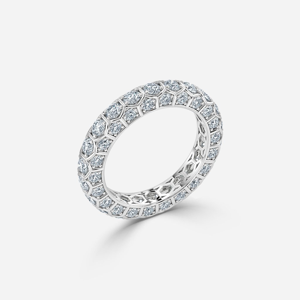 Hexa Round Diamond Eternity Ring – Loose Grown Diamond