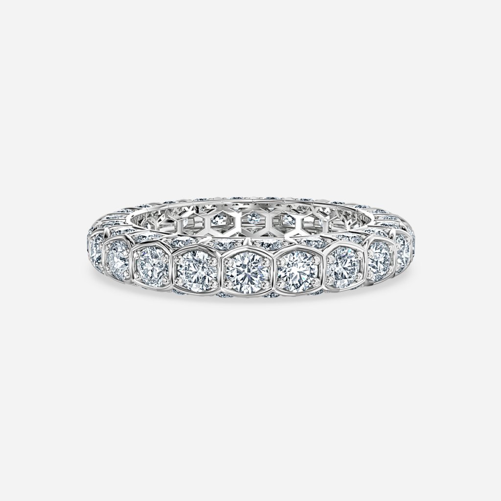Hexa Round Diamond Eternity Ring – Loose Grown Diamond