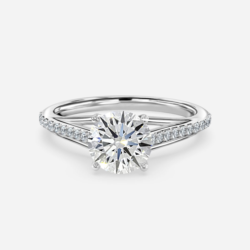 Heni Round Diamond Band Engagement Ring – Loose Grown Diamond
