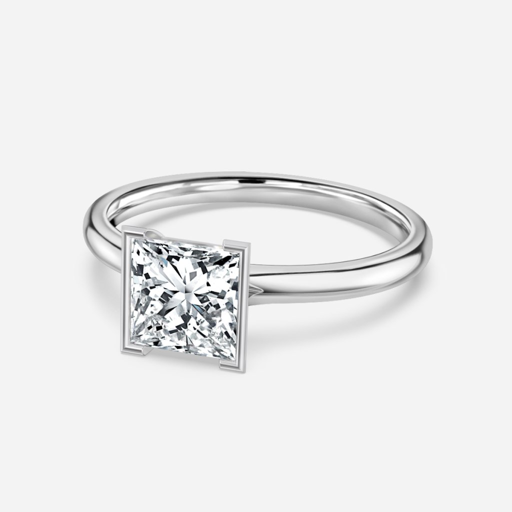 Augusta Princess Bezel Lab Grown Diamond Engagement Ring